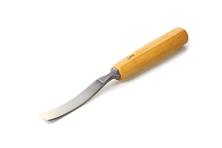 Bent woodcarving gouge M-stein, sweep 1. For wood carving.